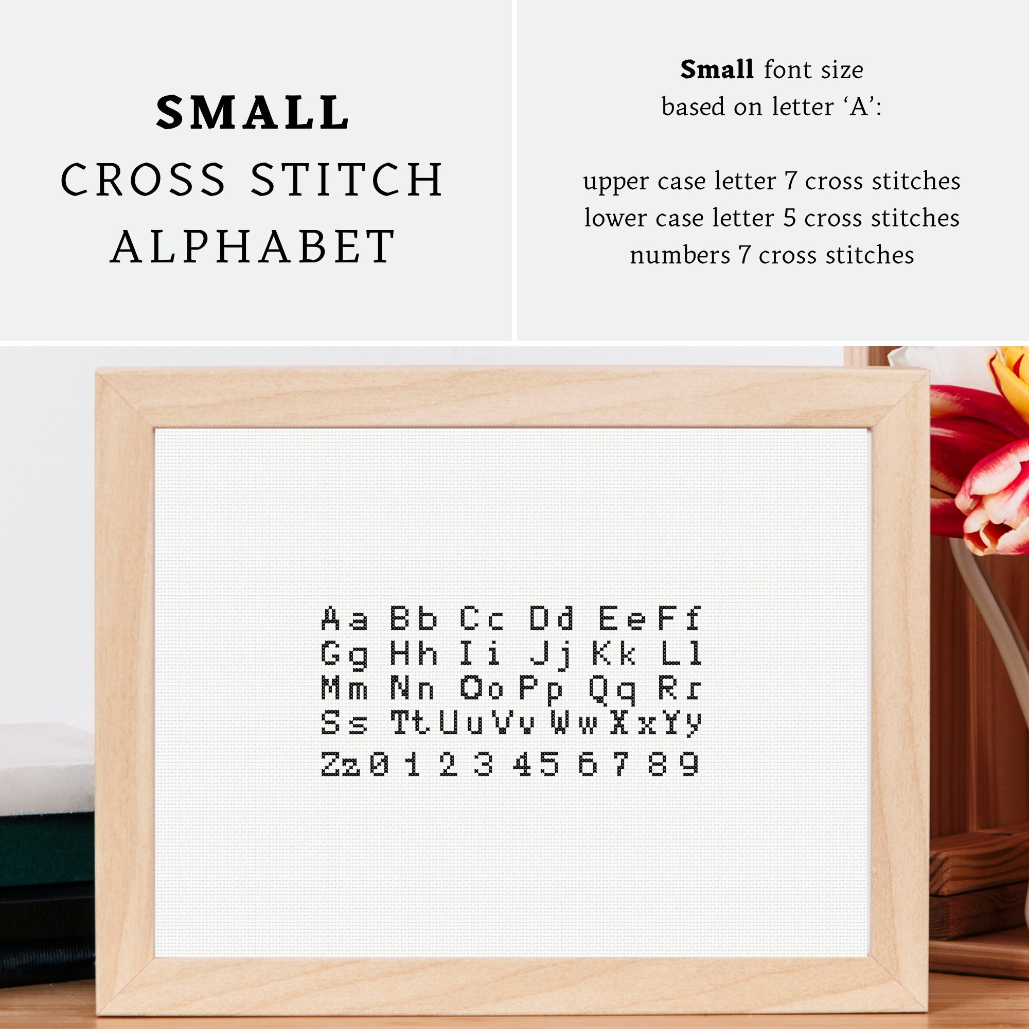 Cross Stitch Alphabet and Numbers, Cross Stitch Letters Block, One Font ...