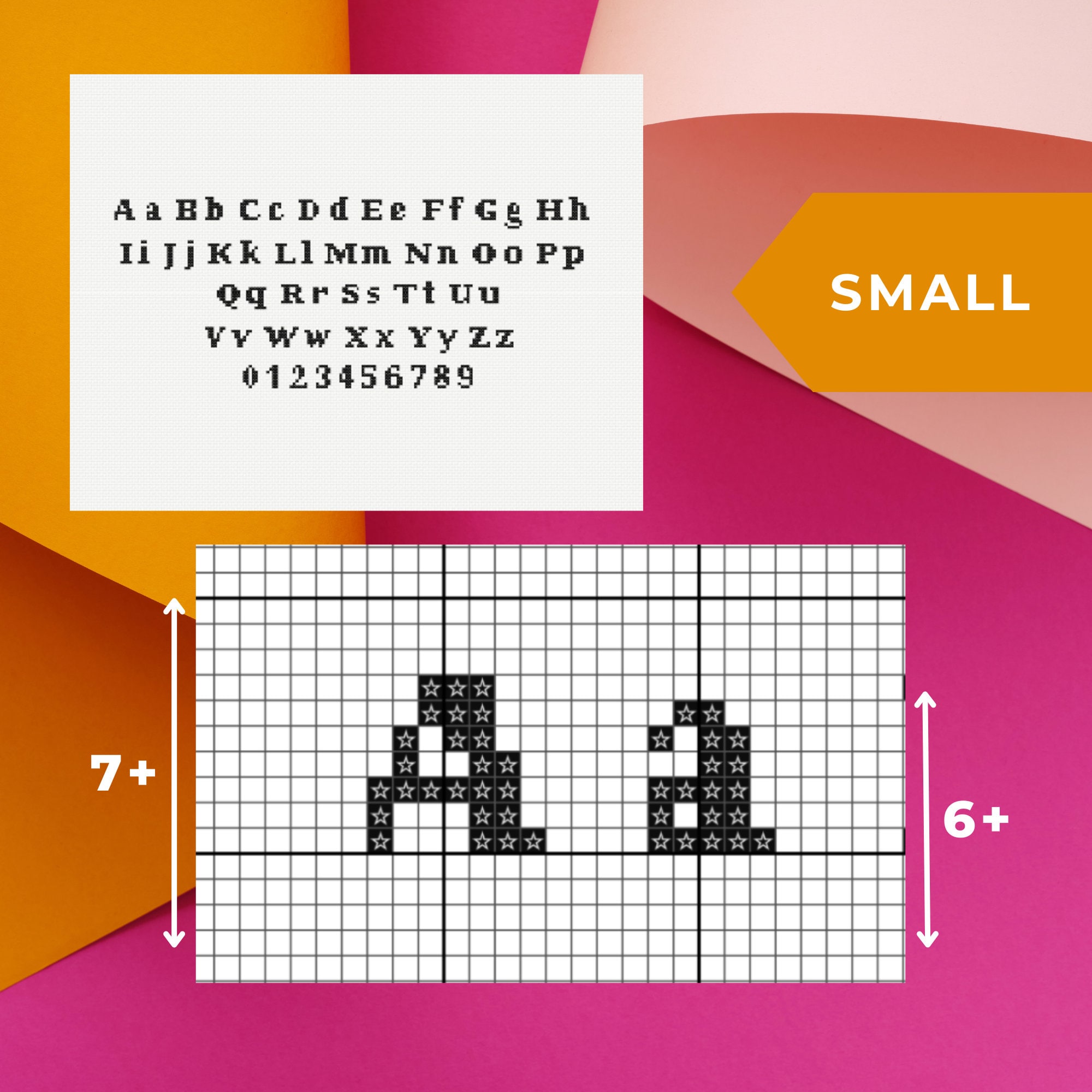 Cross Stitch Alphabet Pattern LARGE MEDIUM and SMALL Cross - Etsy