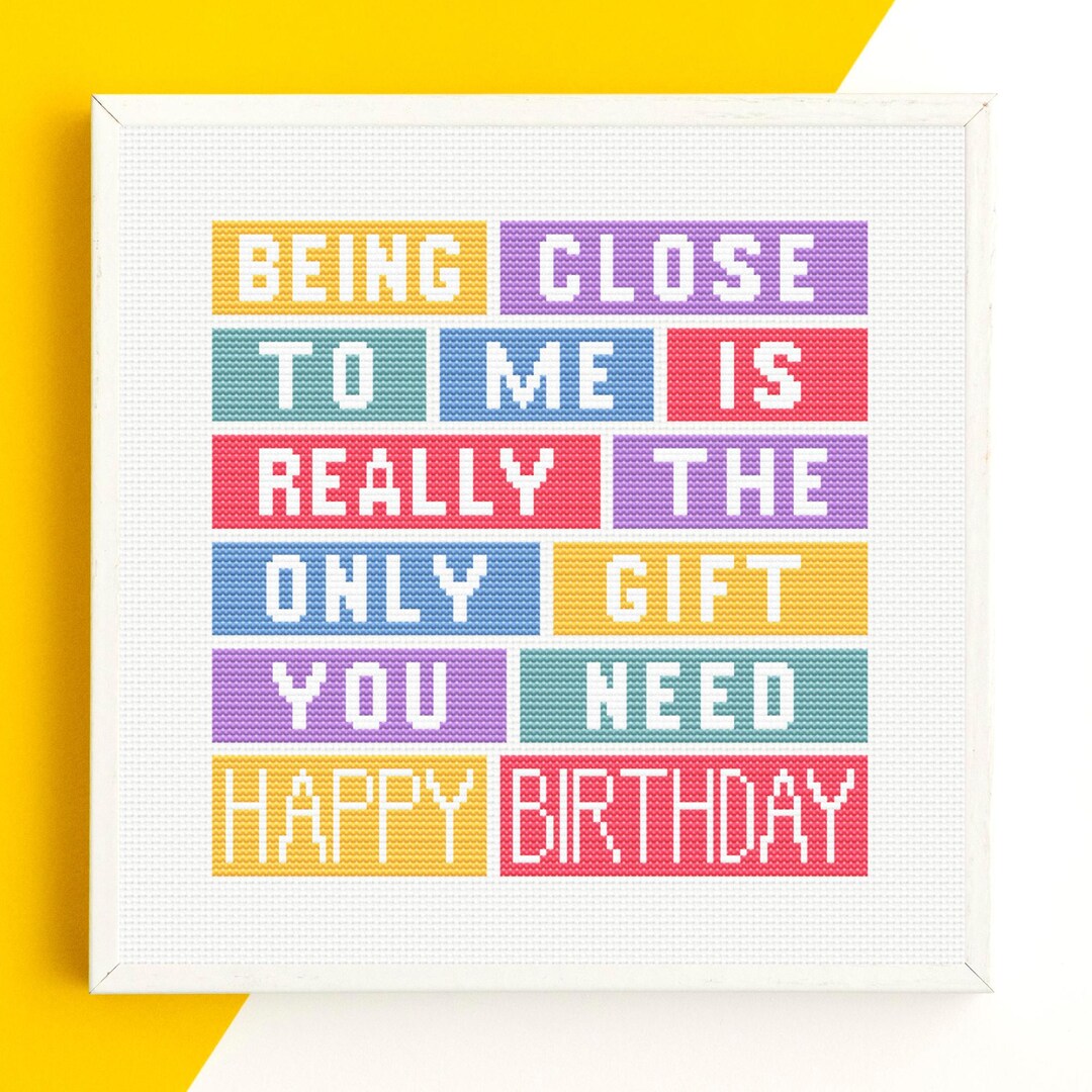 Humorous Birthday Card Cross Stitch Pattern: Sarcastic DIY Needlepoint ...