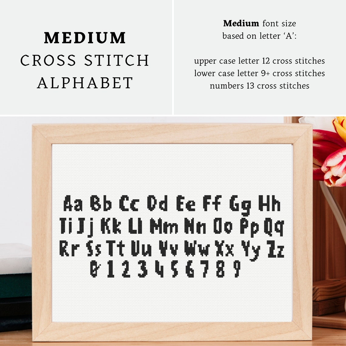 Modern Cross Stitch Alphabet Cartoon Cross Stitch Pattern of Letters ...