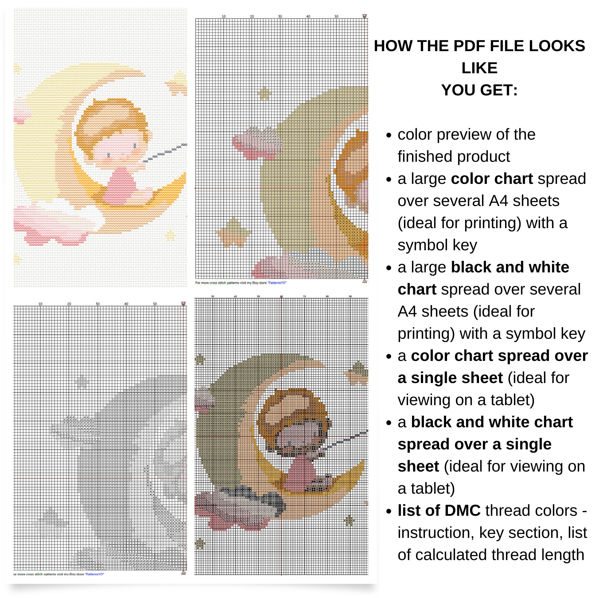 Little Girl Cross Stitch Pattern Baby Counted Cross Stitch Embroidery ...