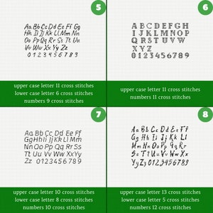 Counted Cross Stitch Font Letters and Numbers Medium Size Chart | 30 ...