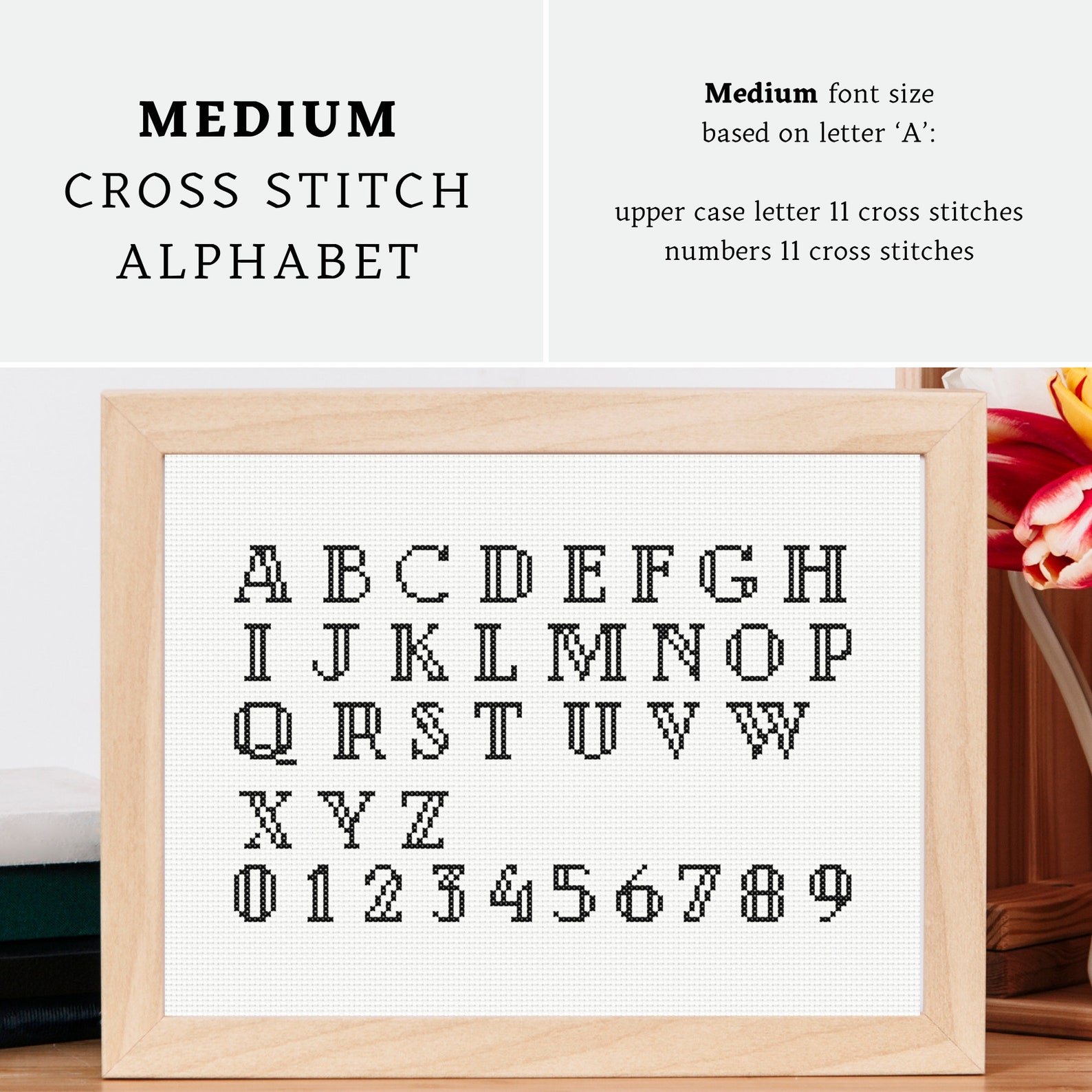 Full Alphabet Cross Stitch Pattern With Numbers, Cross Stitch Letters ...