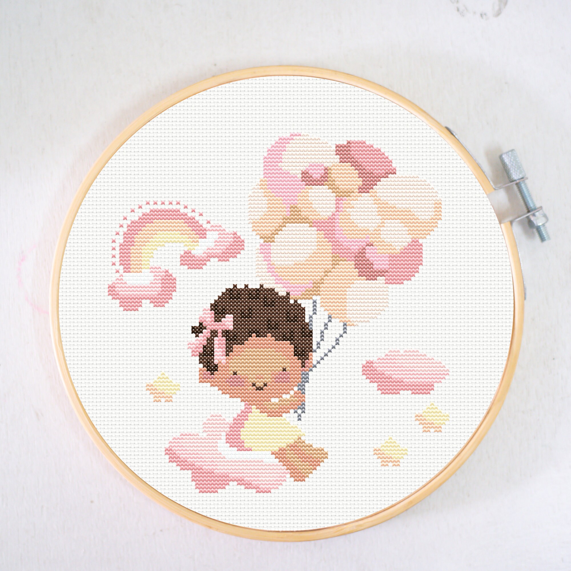 Kids Cross Stitch Pattern Baby Girl Cross Stitch Embroidery Cute ...