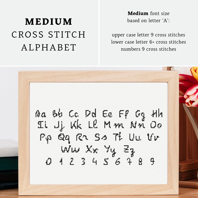 Small Cross Stitch Alphabet Font Pattern, Large Cross Stitch Letters ...