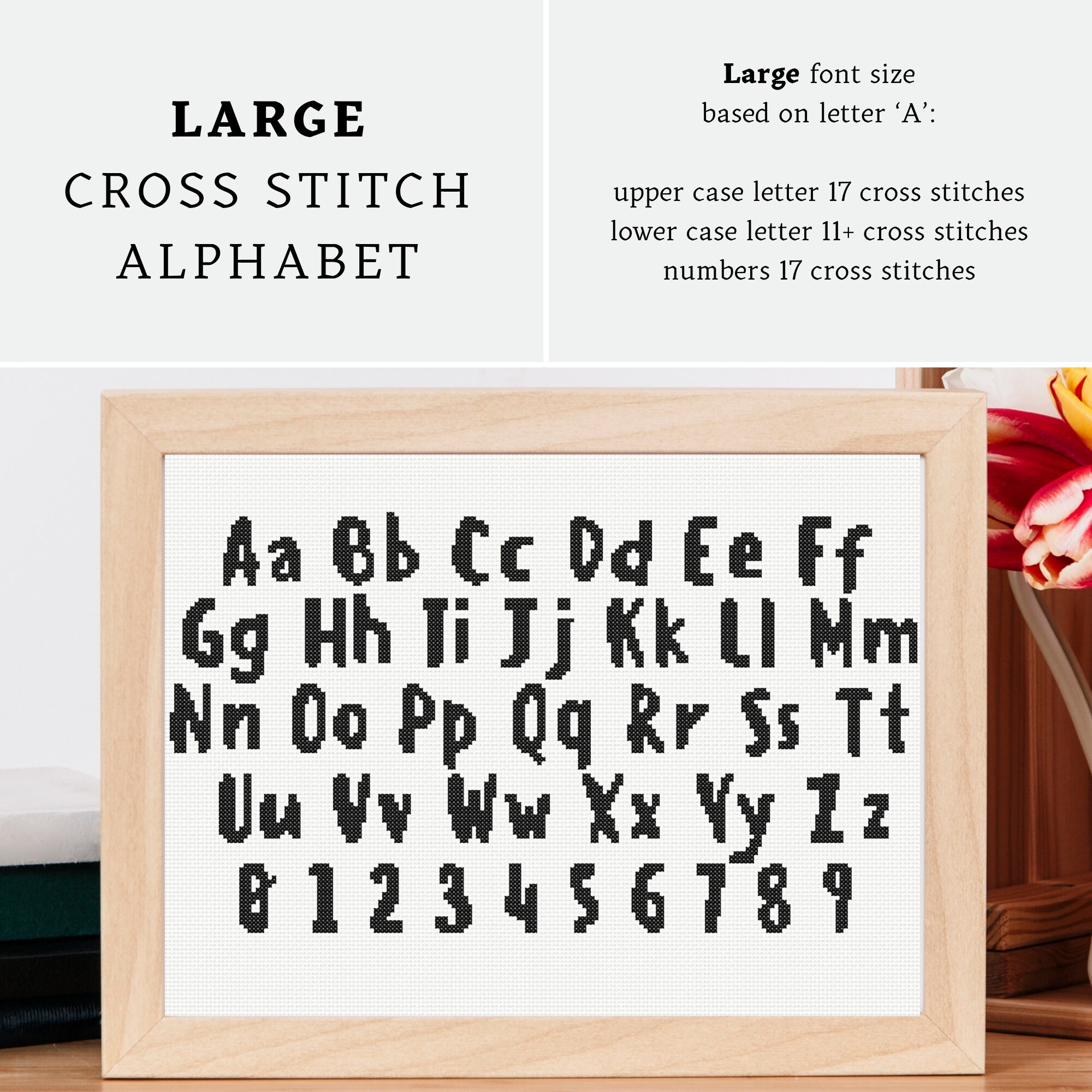 Modern Cross Stitch Alphabet Cartoon Cross Stitch Pattern of Letters ...