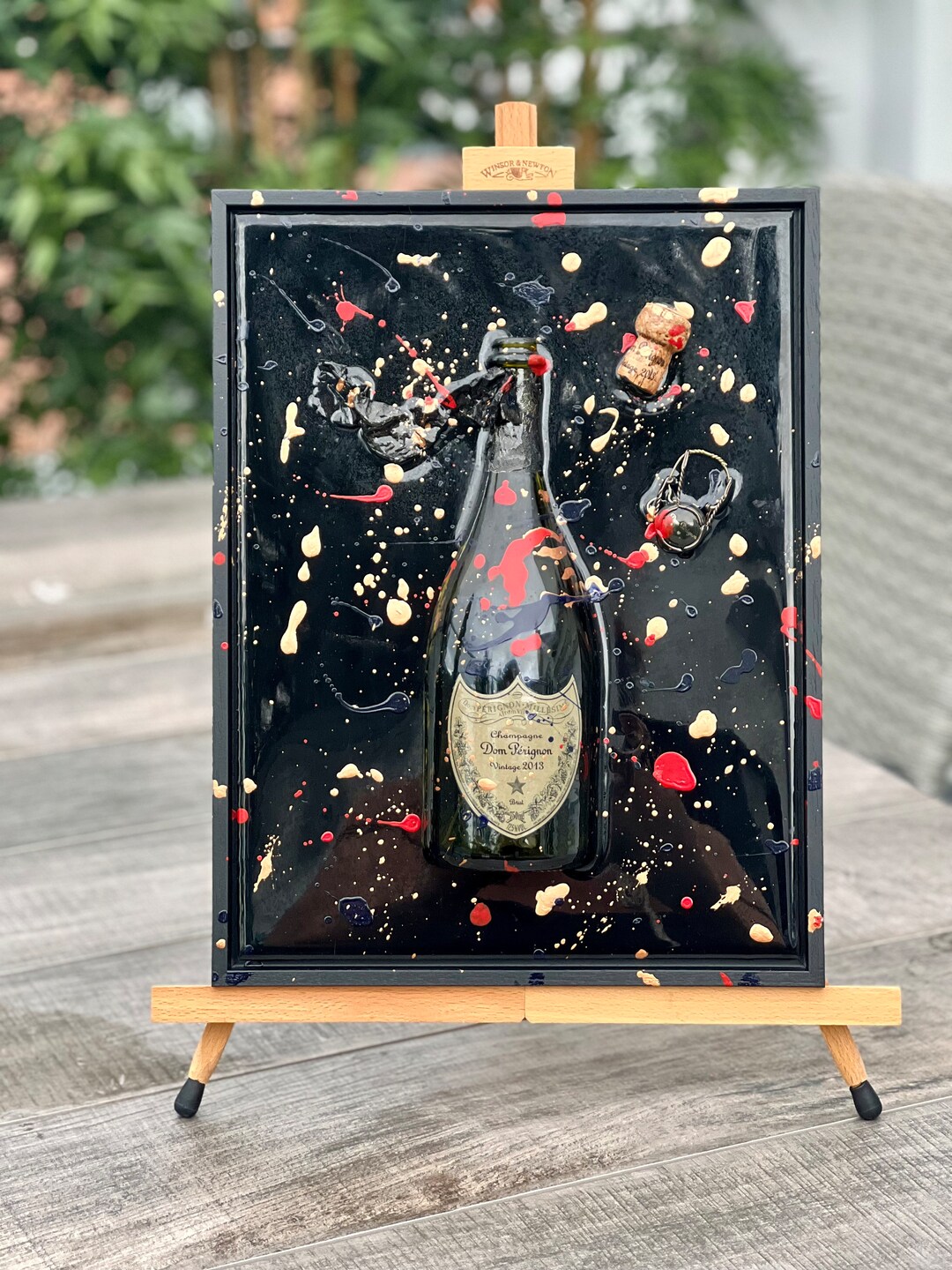 Dom Perignon Champagne Resin Art Framed Art Original Art Paint Splash ...