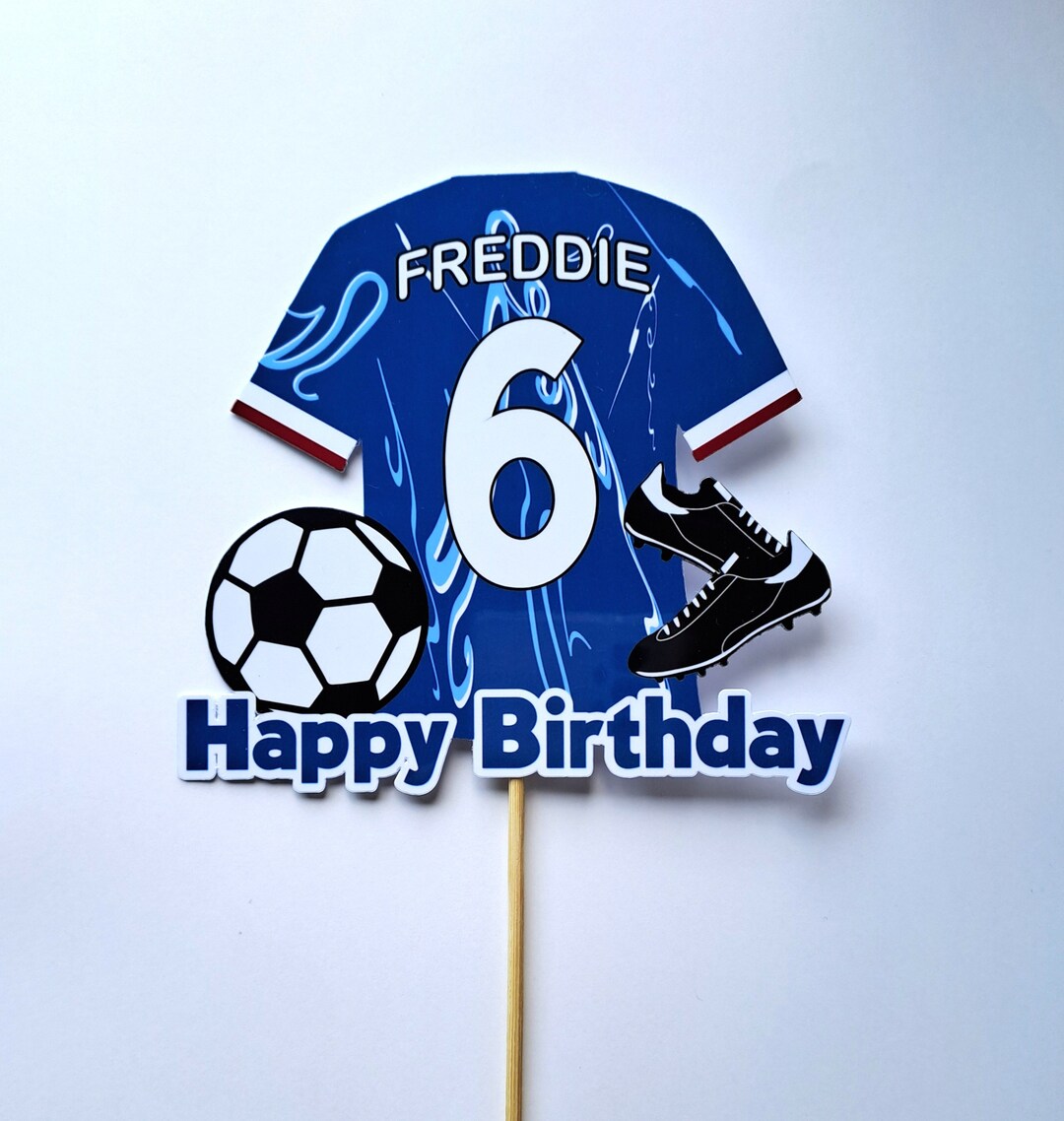 Chelsea Style Personalised Football Cake Topper. Any Name and Number ...