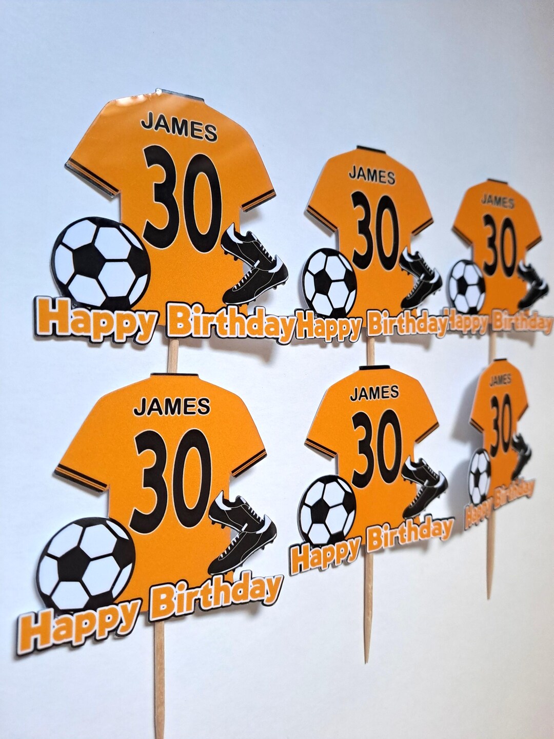 Wolves Football Cupcake Toppers 25/26 Style. Laminated, Personalised ...