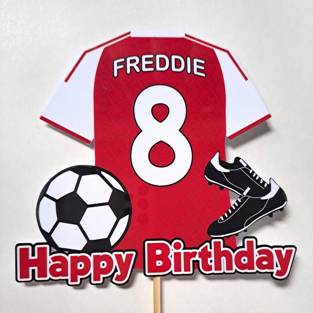Arsenal Cake Topper 25/26 Style. Personalised Football Cake Topper Any ...