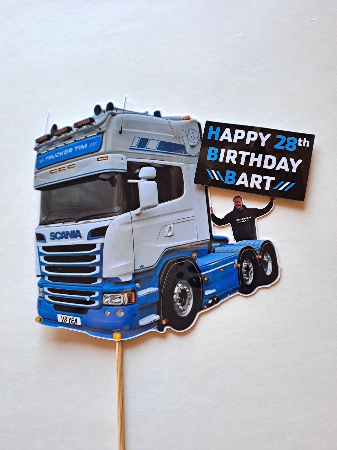 Trucker Tim Cake Topper. Personalised Trucker Tim Birthday Cake Topper. Endorsed by Trucker Tim ...