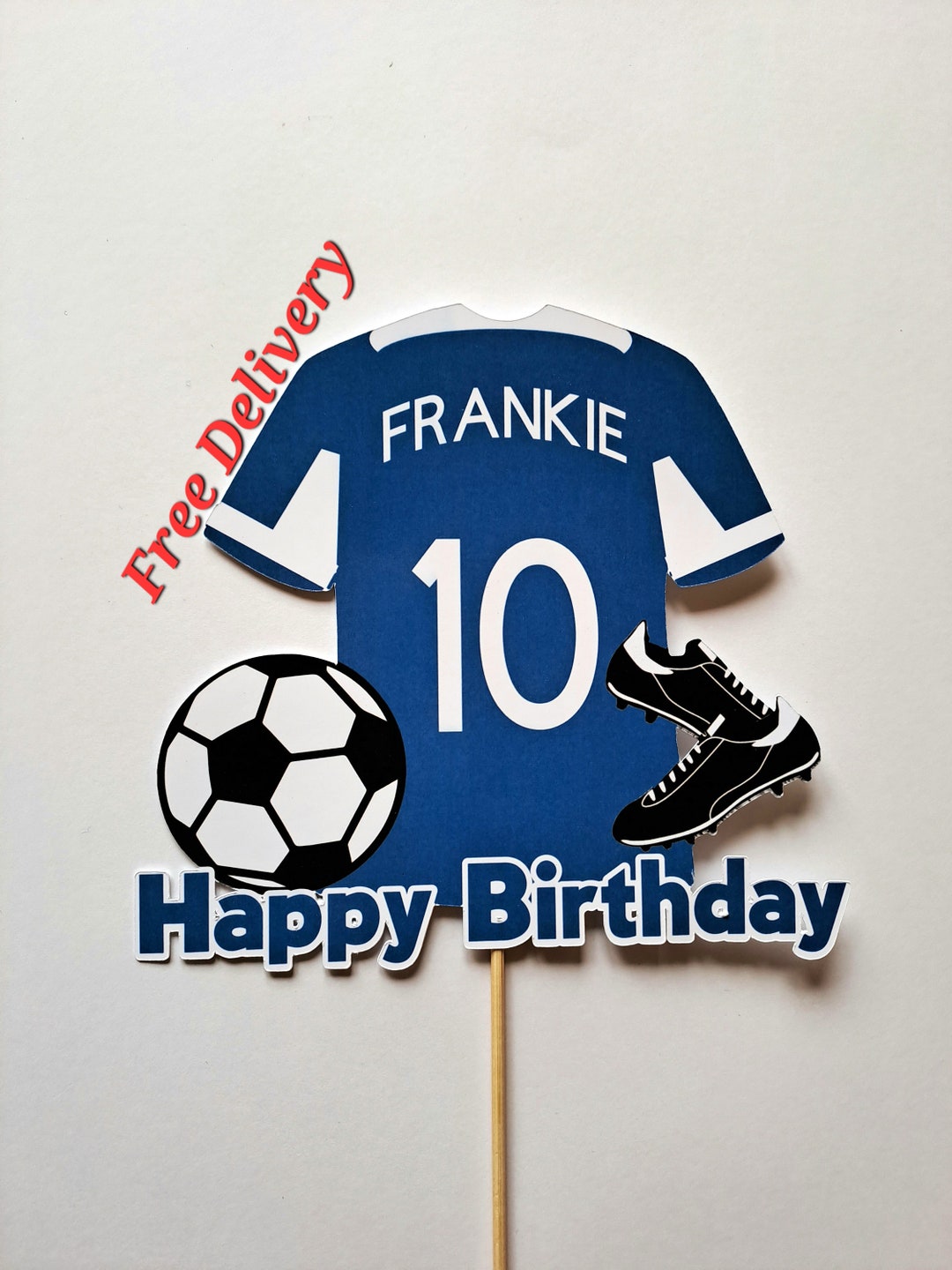 Chelsea Style Personalised Football Cake Topper. Any Name and Number ...