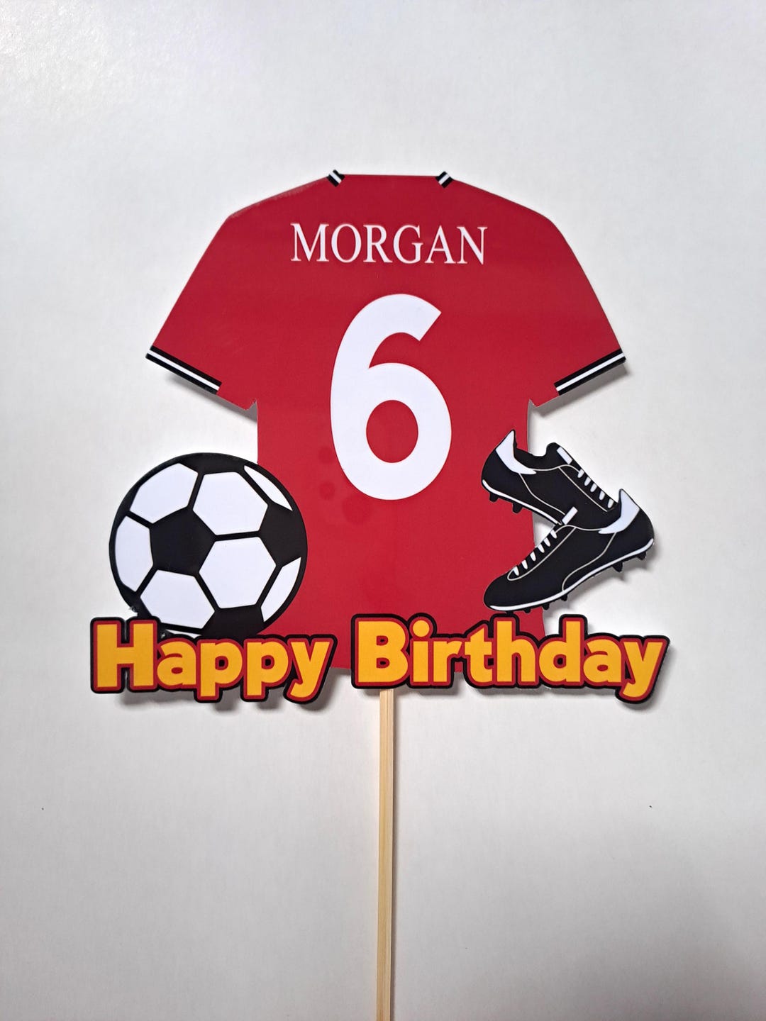 Man Utd Cake Topper 25/26 Style. Personalised Football Cake Topper. Any ...