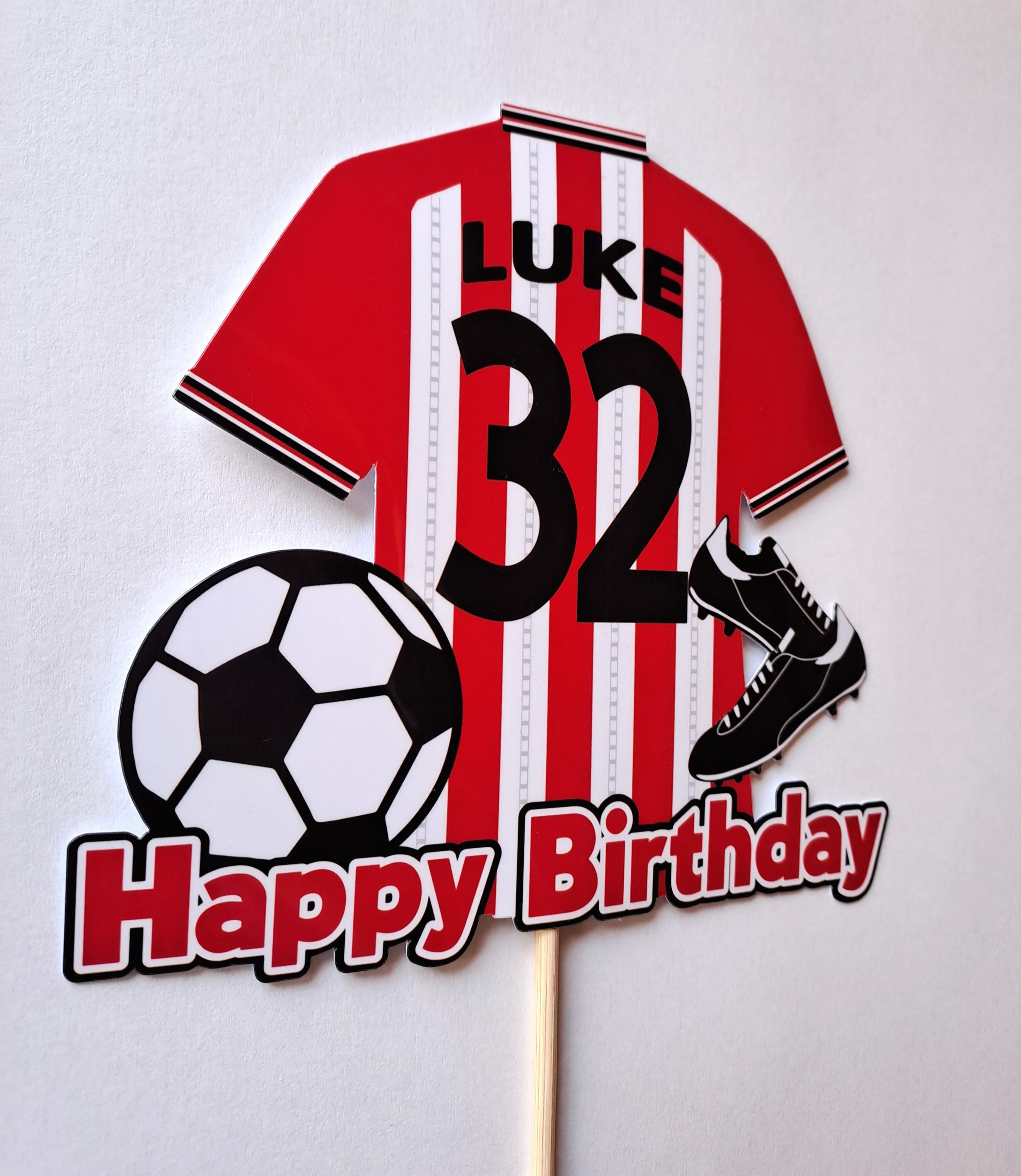 Sunderland Cake Topper 25/26 Style. Personalised Football Birthday Cake ...