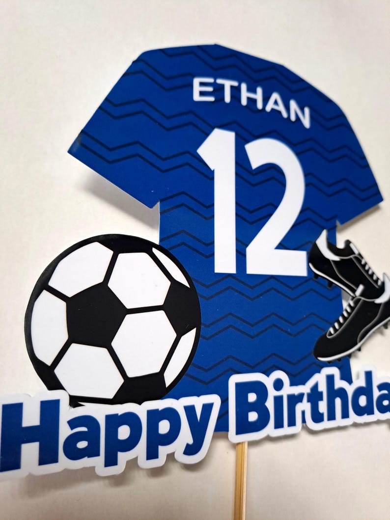 Everton Cake Topper 25/26 Style. Personalised Football Cake Topper. Any ...