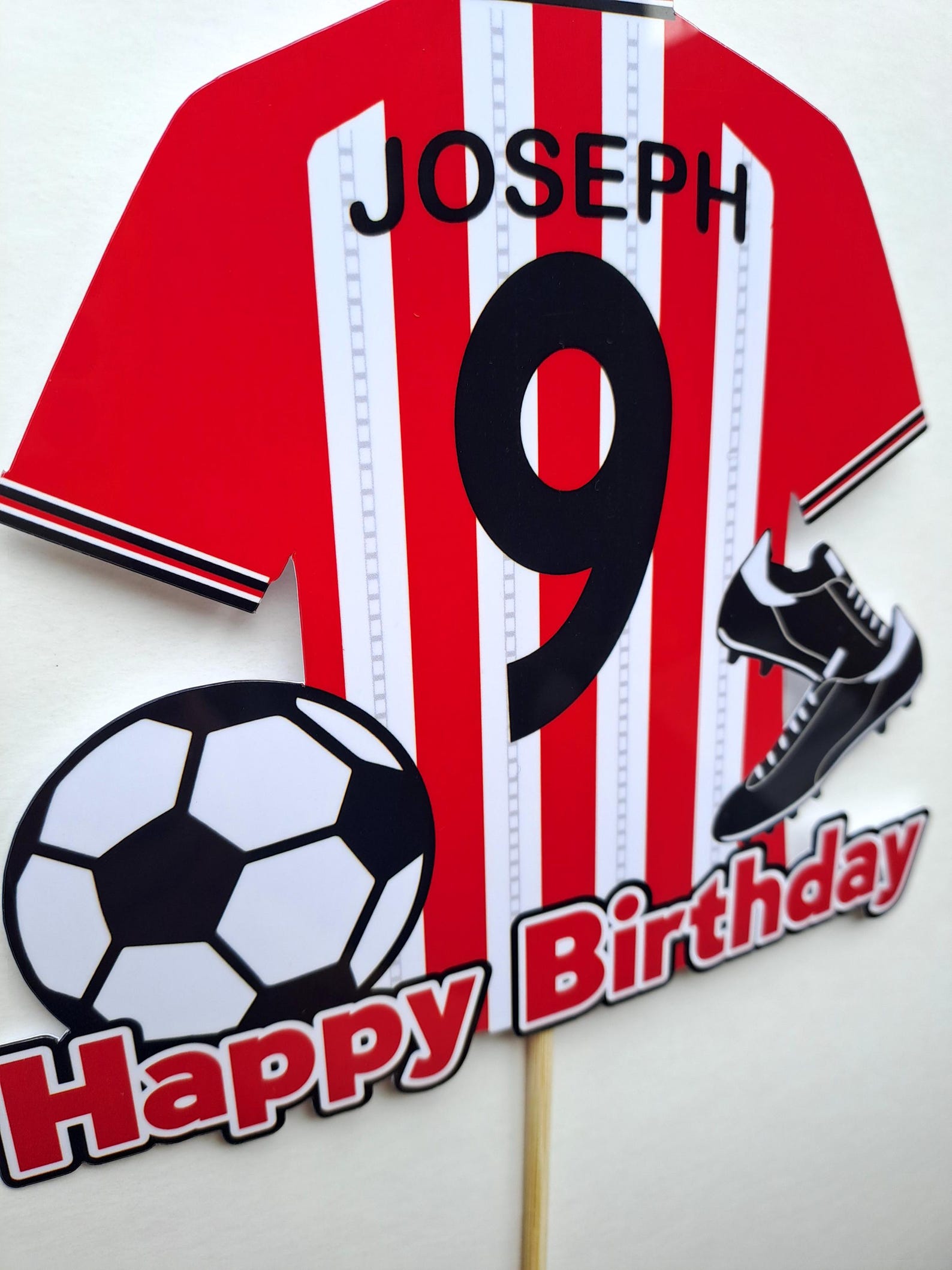 Sunderland Cake Topper 25/26 Style Football Personalised Birthday Cake ...