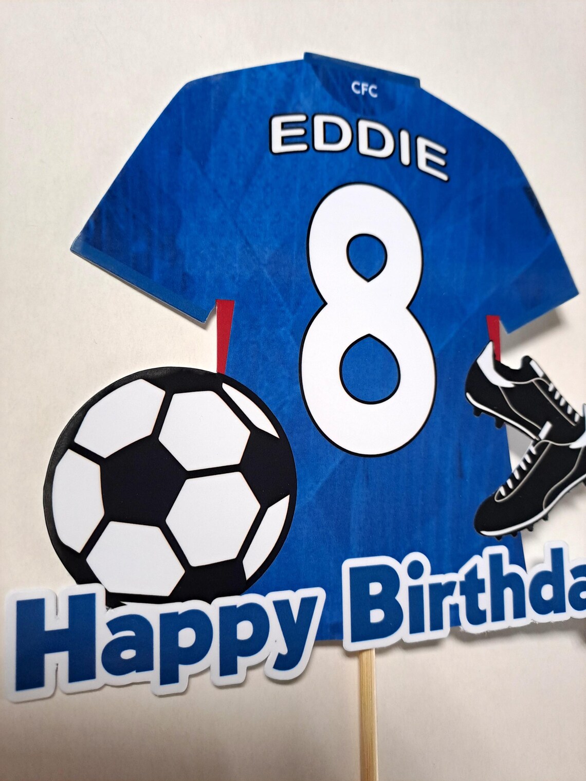 Chelsea Cake Topper 25/26 Style Personalised Football Cake Topper. Any ...