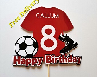 Arsenal Inspired Football Cake Topper - Etsy UK