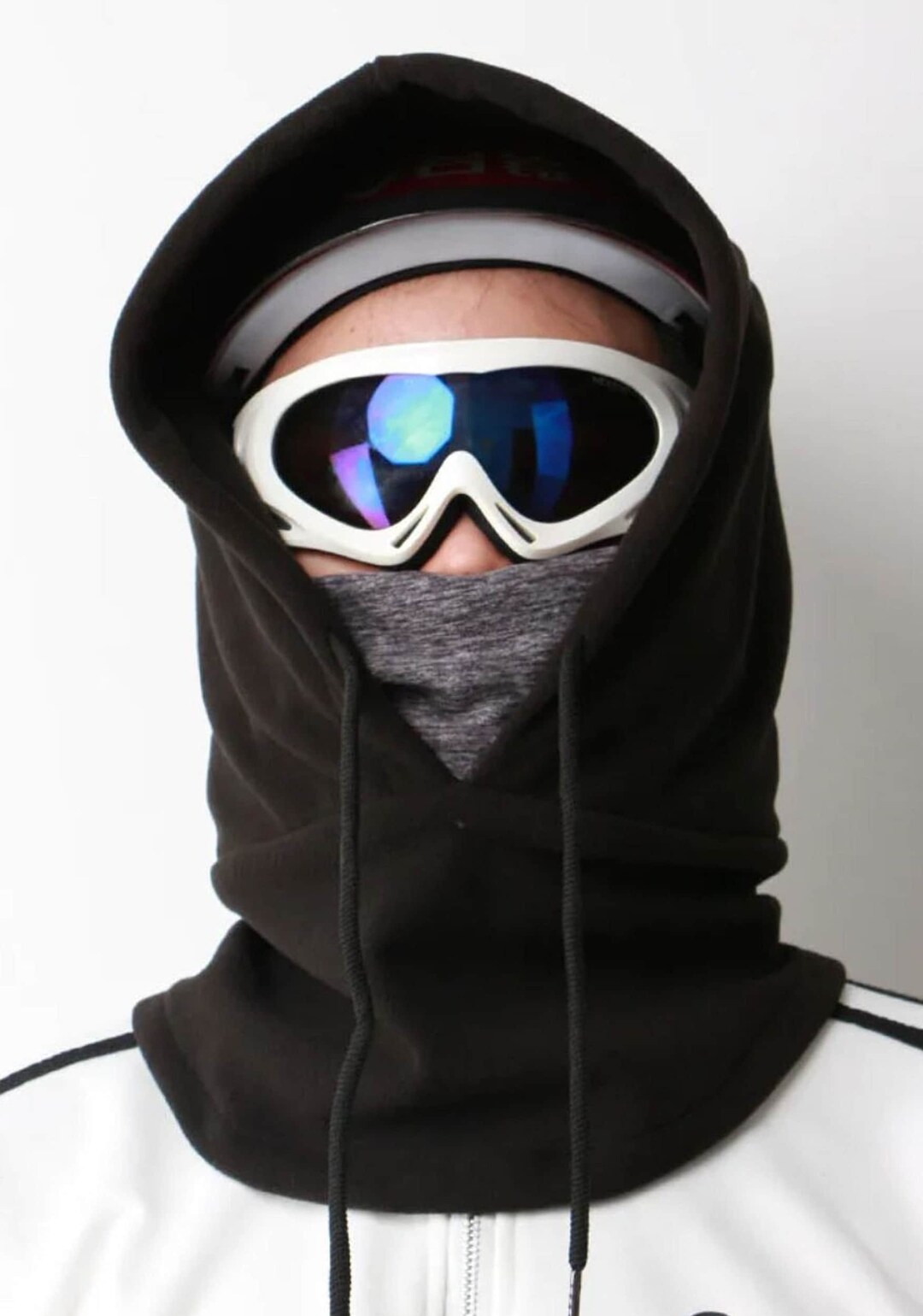 Black Ready4winter AF Fleece Ski Hood/balaclava, Windproof Face Mask ...
