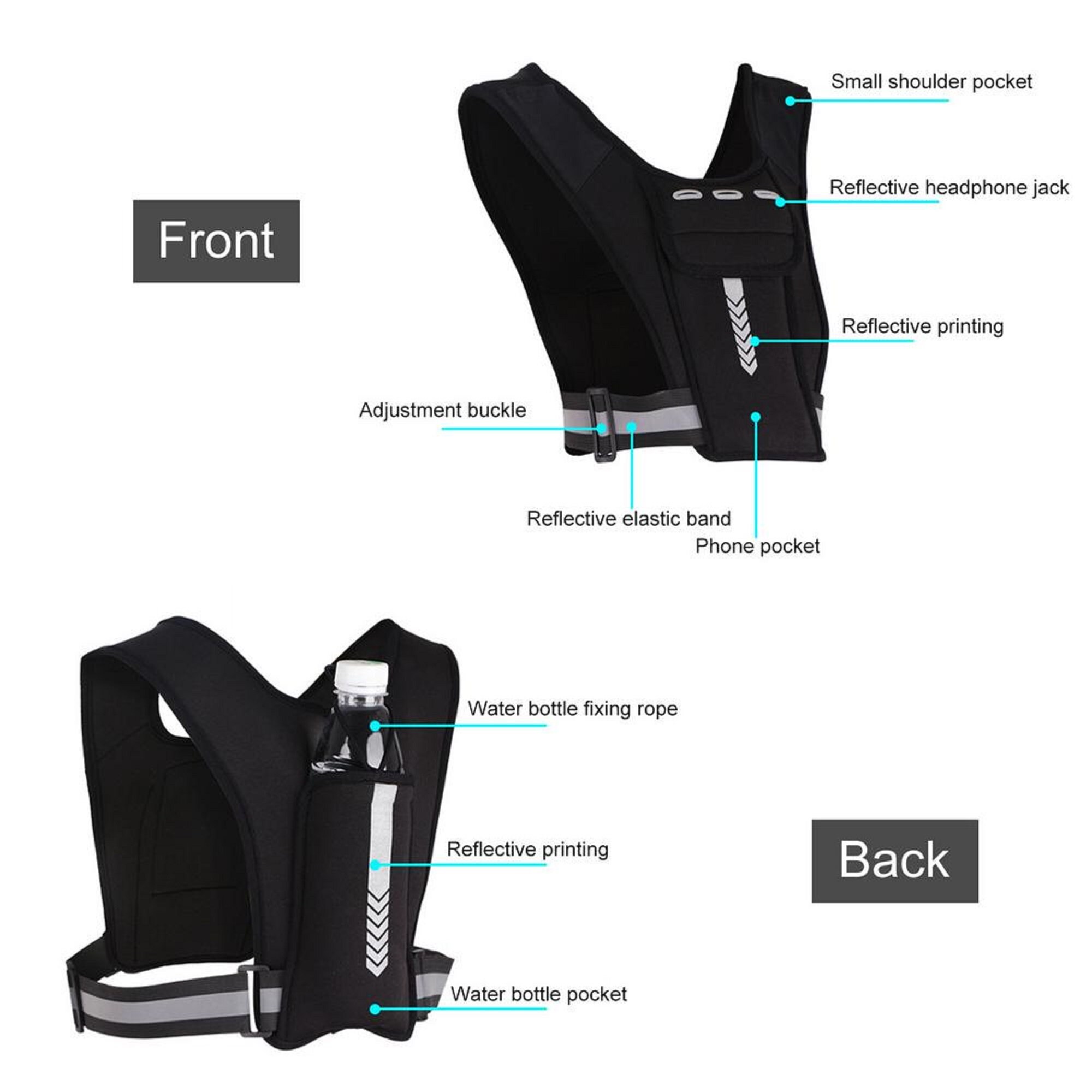 Pro Runner Reflective Adjustable Vest Designed for Marathon With ...