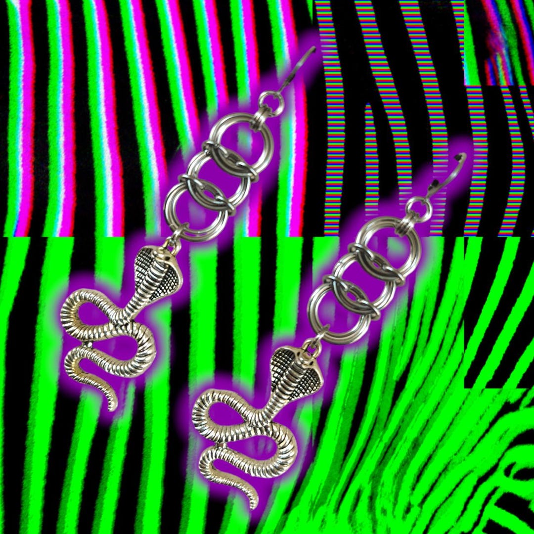 LIBERTINE Stainless Steel Alt Punk Snake Earrings | Tooth and Spell - Etsy