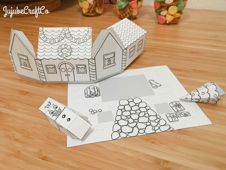 Holiday Coloring Page : Christmas House - Etsy