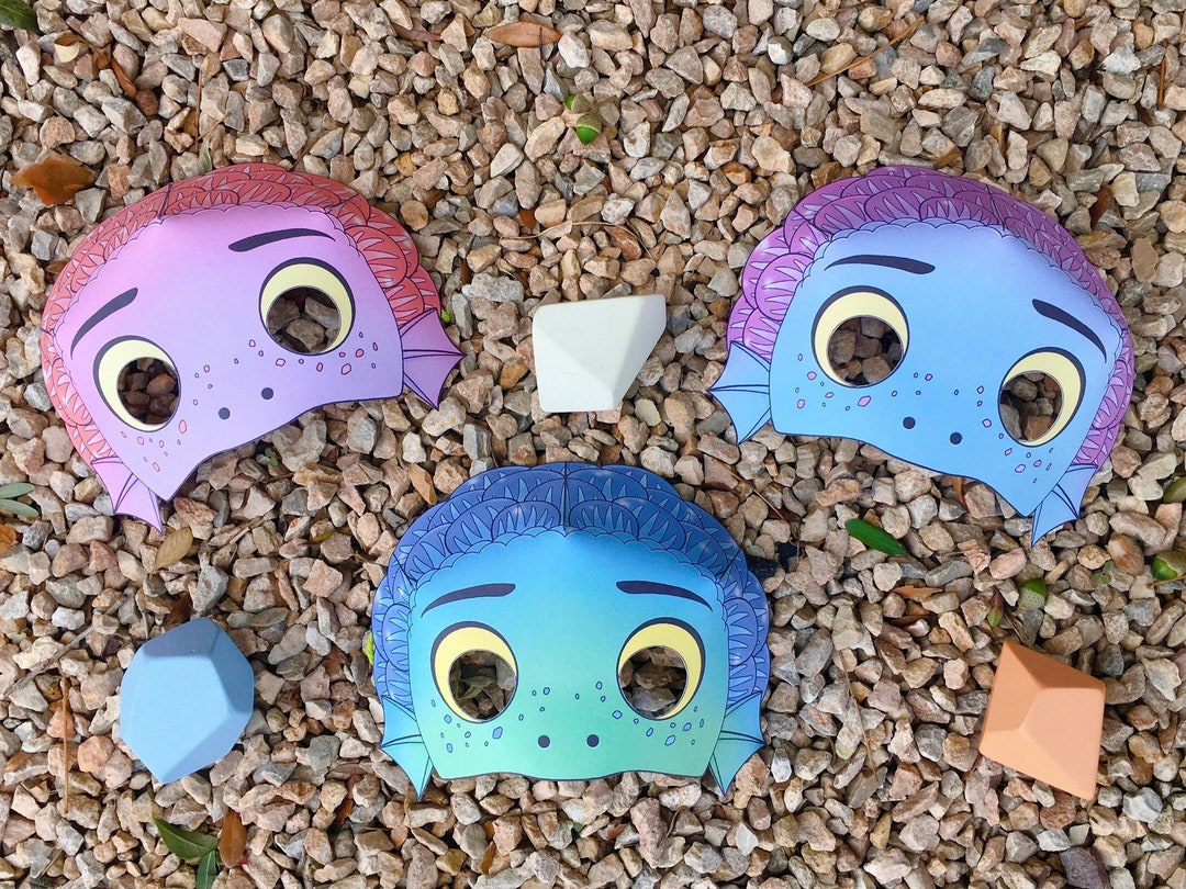 Coloring Mask > 3 Printable Luca Sea Monster Masks, 1 Black and White ...