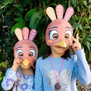 Coloring Mask > 4 Printable Turkey Masks, 4 Black and White Mask to ...