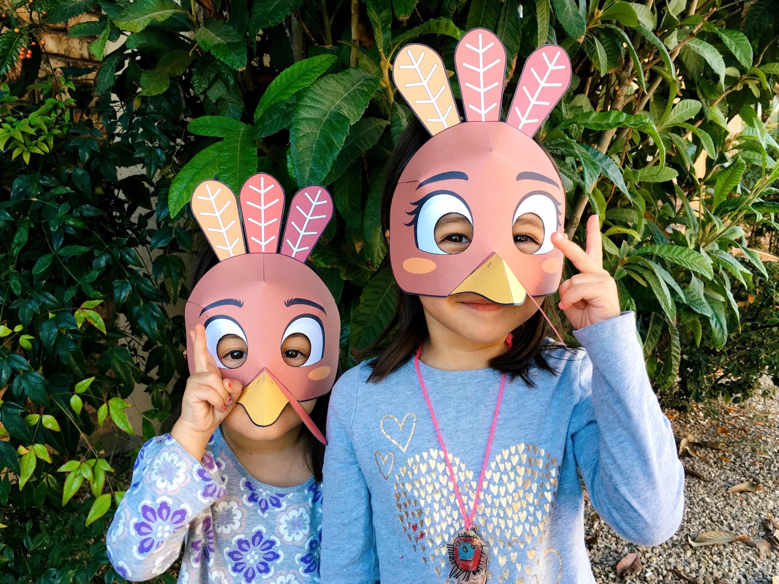 Coloring Mask 4 Printable Turkey Masks 4 Black and White | Etsy