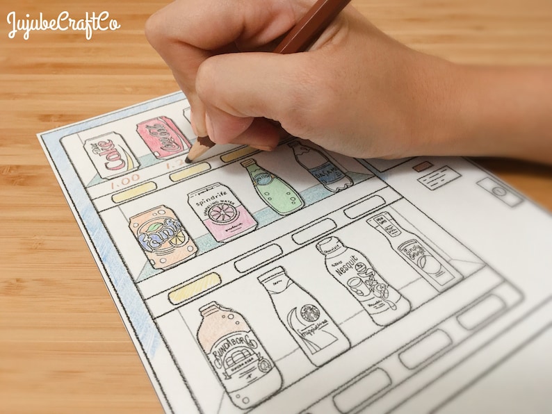 Vending Machine Coloring Page - Etsy Hong Kong