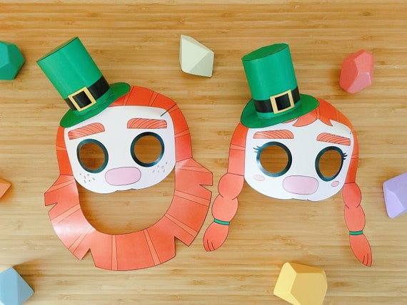 Coloring Mask 2 Printable St. Patricks Day Masks 2 | Etsy