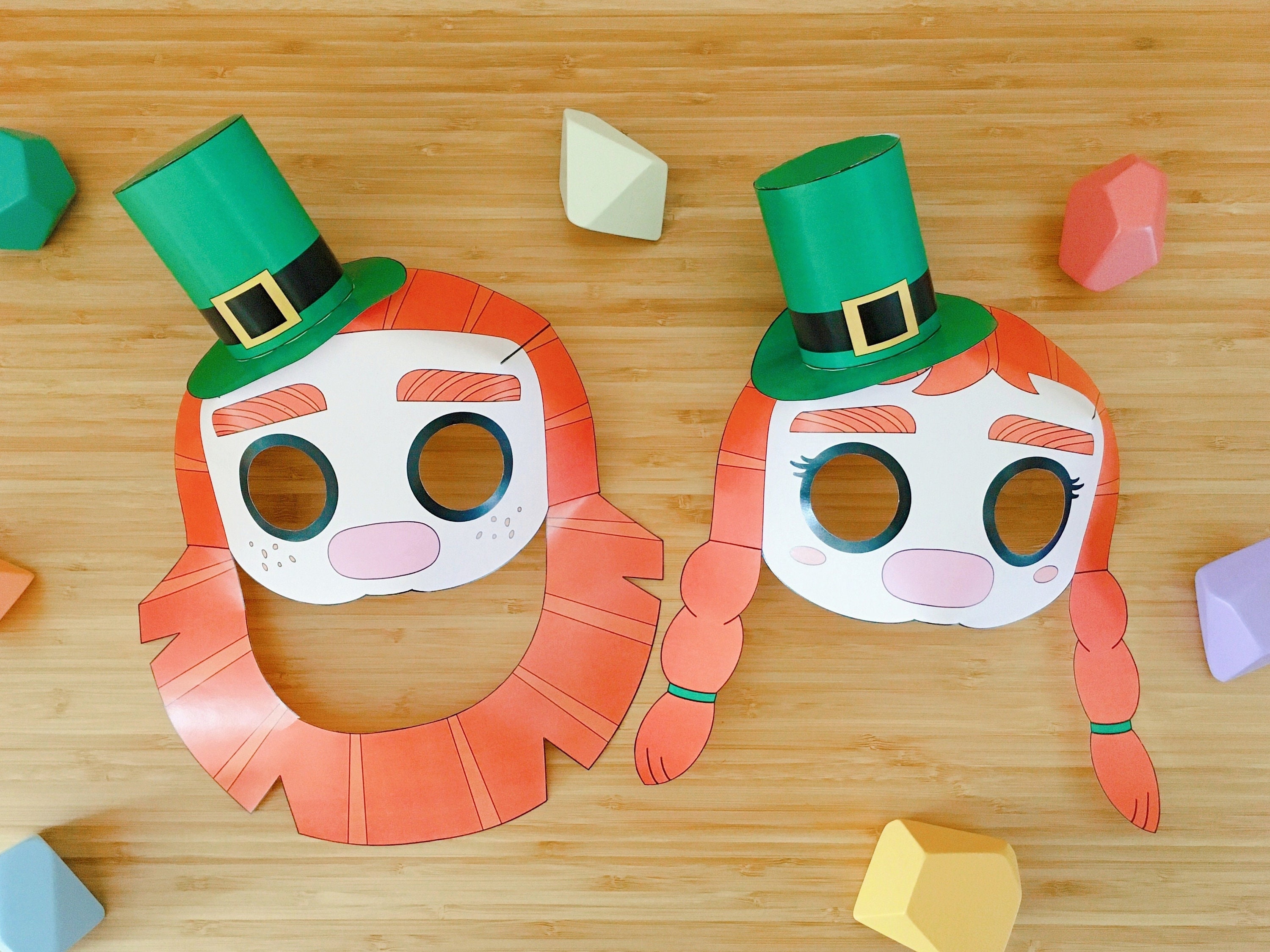 Coloring Mask 2 Printable St. Patricks Day Masks 2 | Etsy