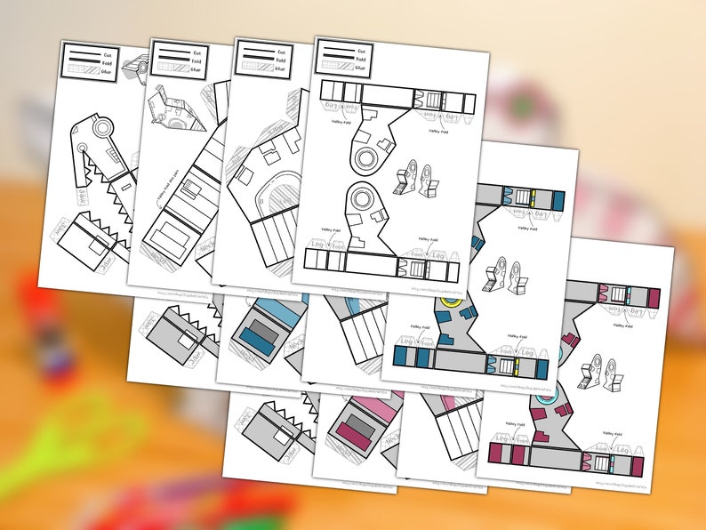 3D Coloring Page : Robo Rex - Etsy