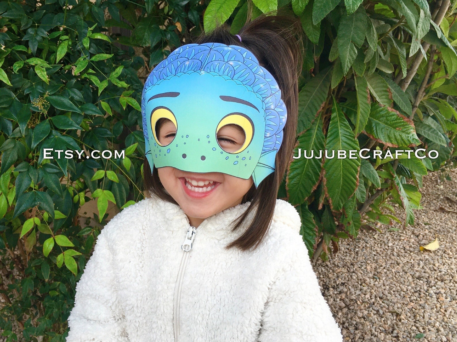 Coloring Mask > 3 Printable Luca Sea Monster Masks, 1 Black and White ...