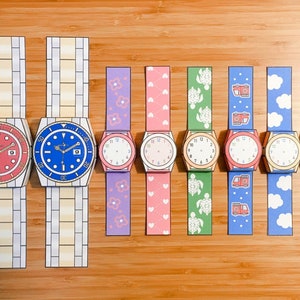 Printable Kid’s Watch Template, Men’s Watch Template, Time Learning ...