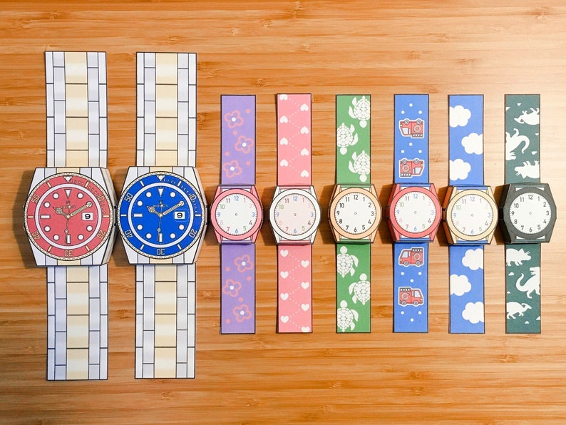 Printable Kids Watch Template Mens Watch Template Time - Etsy