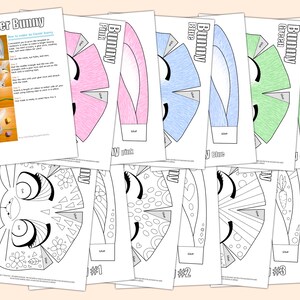 Coloring Mask > 3 Printable Easter Bunny Masks, 3 Black and White Masks ...