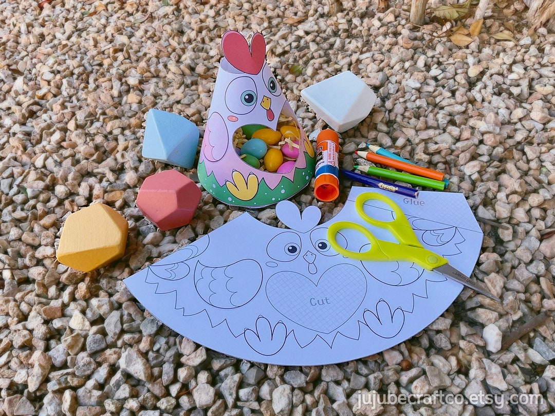 Happy Easter Treat Box, Egg Gift Box, Bunny Box, and Easter Coloring ...