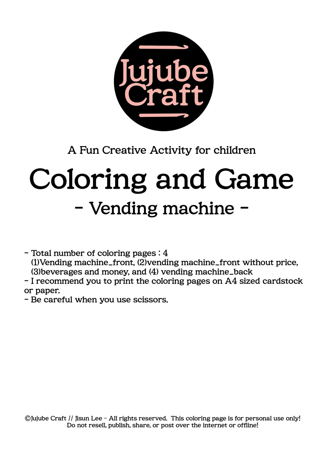 Vending Machine Coloring Page | Etsy