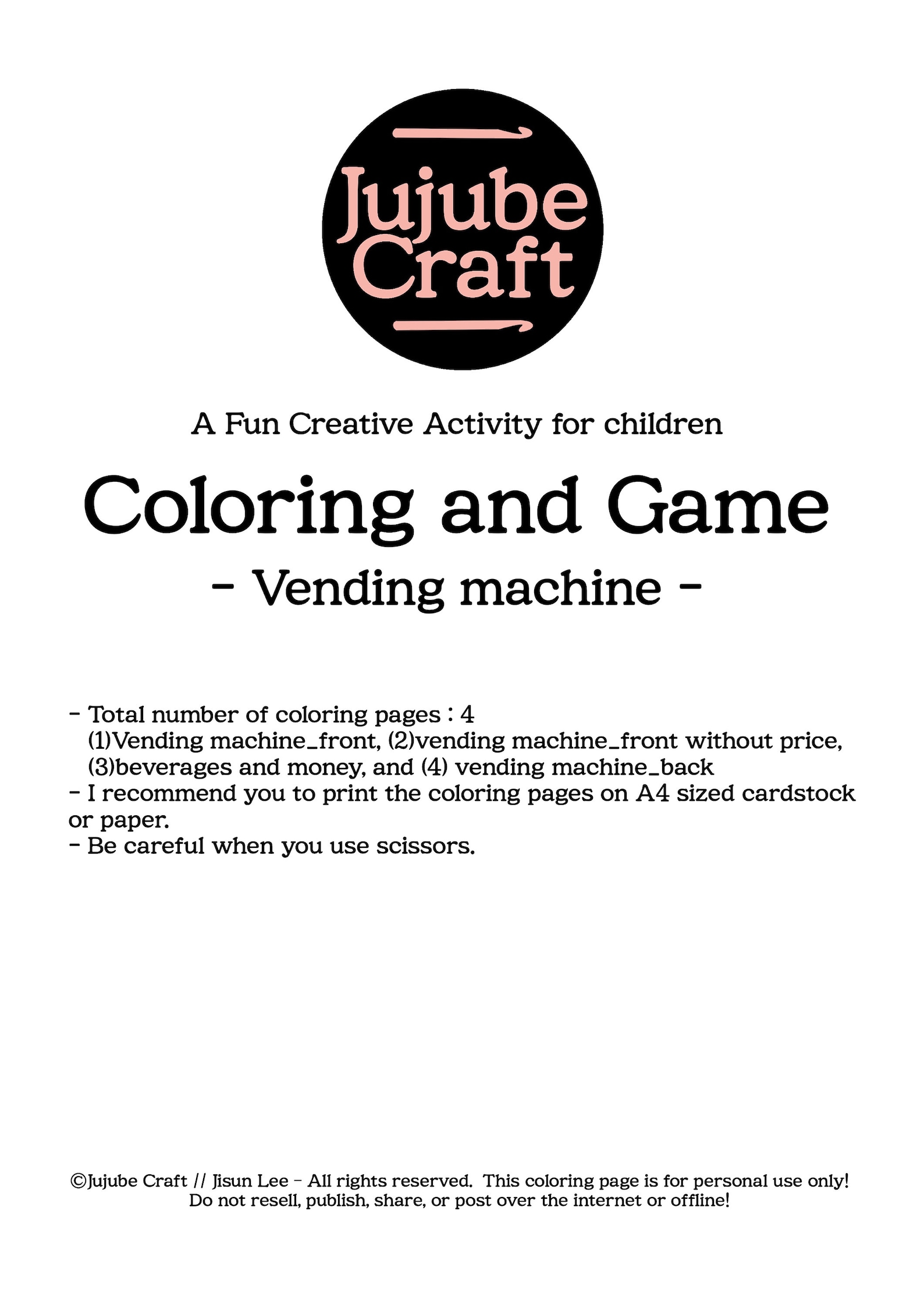 Vending Machine Coloring Page | Etsy