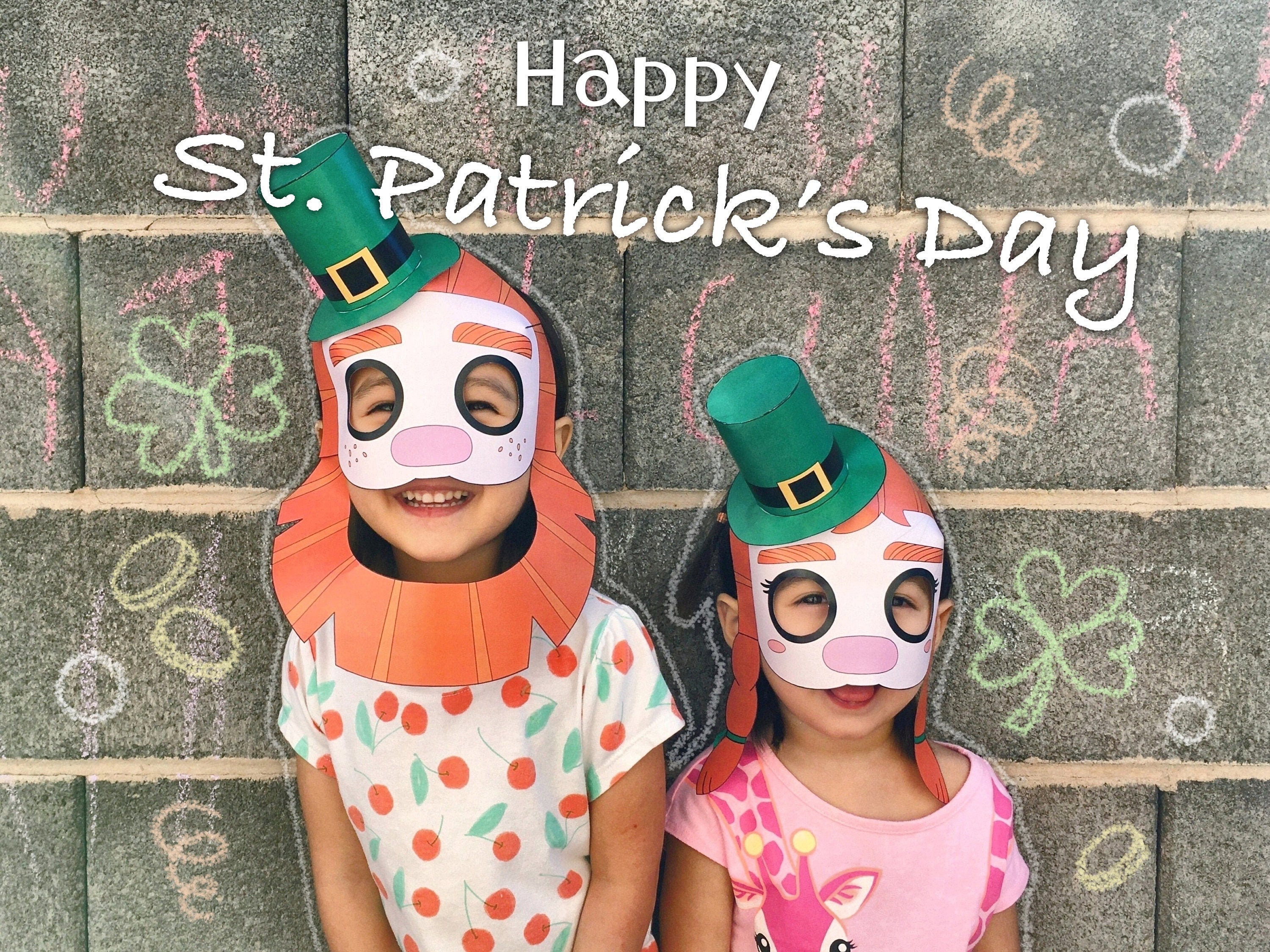 Coloring Mask 2 Printable St. Patricks Day Masks 2 | Etsy