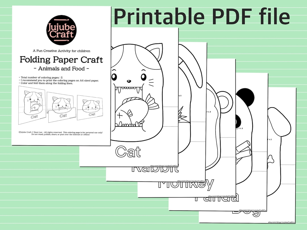 Folding Paper Craft : Animals and Food - Etsy
