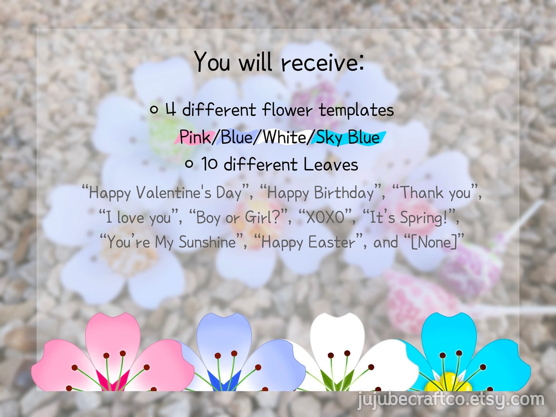 Spring Flower Lollipop Holder Valentines Day Classroom Gift - Etsy