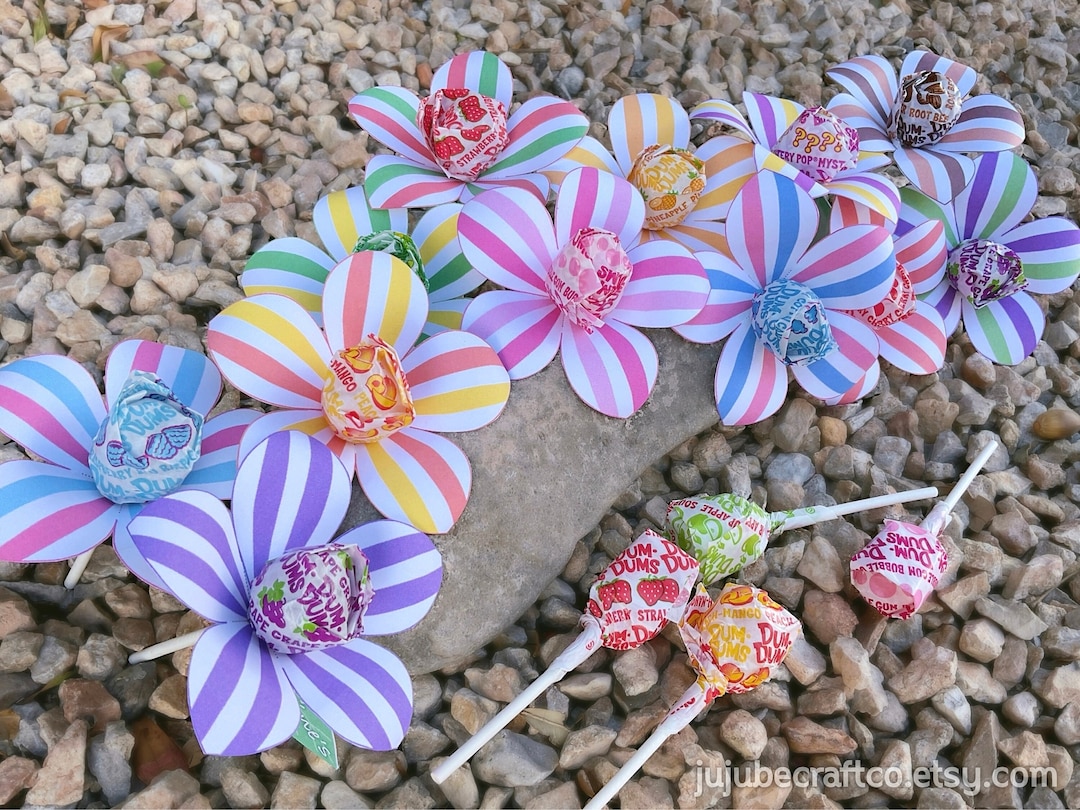 Stripe Flower Lollipop Holder, Valentine’s Day Classroom Gift (style3_1 ...