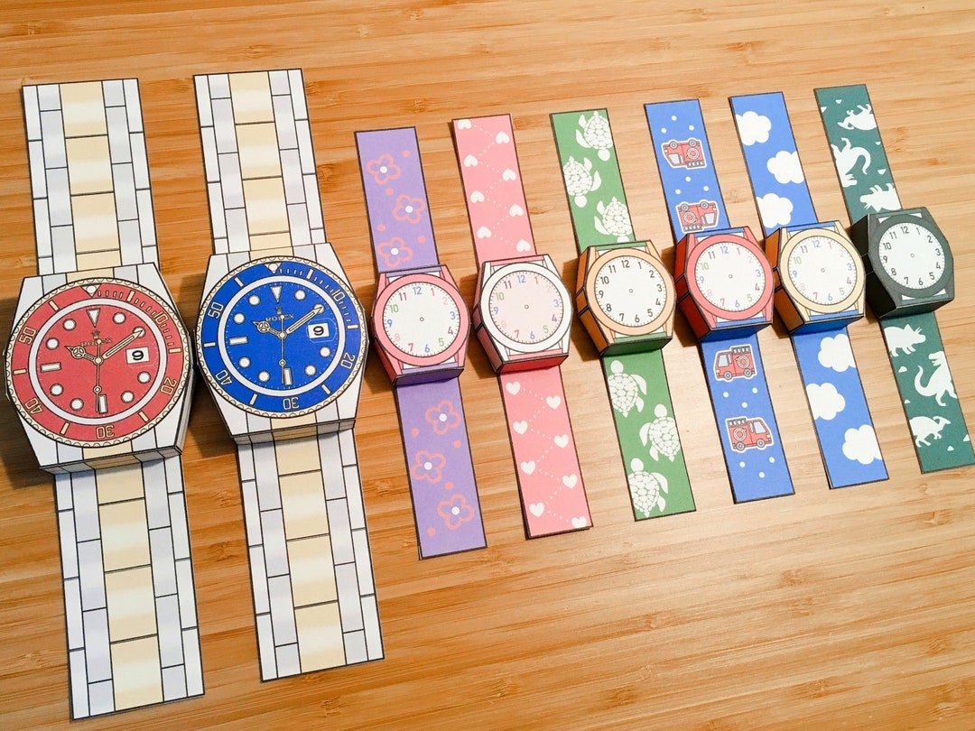 Printable Kid’s Watch Template, Men’s Watch Template, Time Learning ...