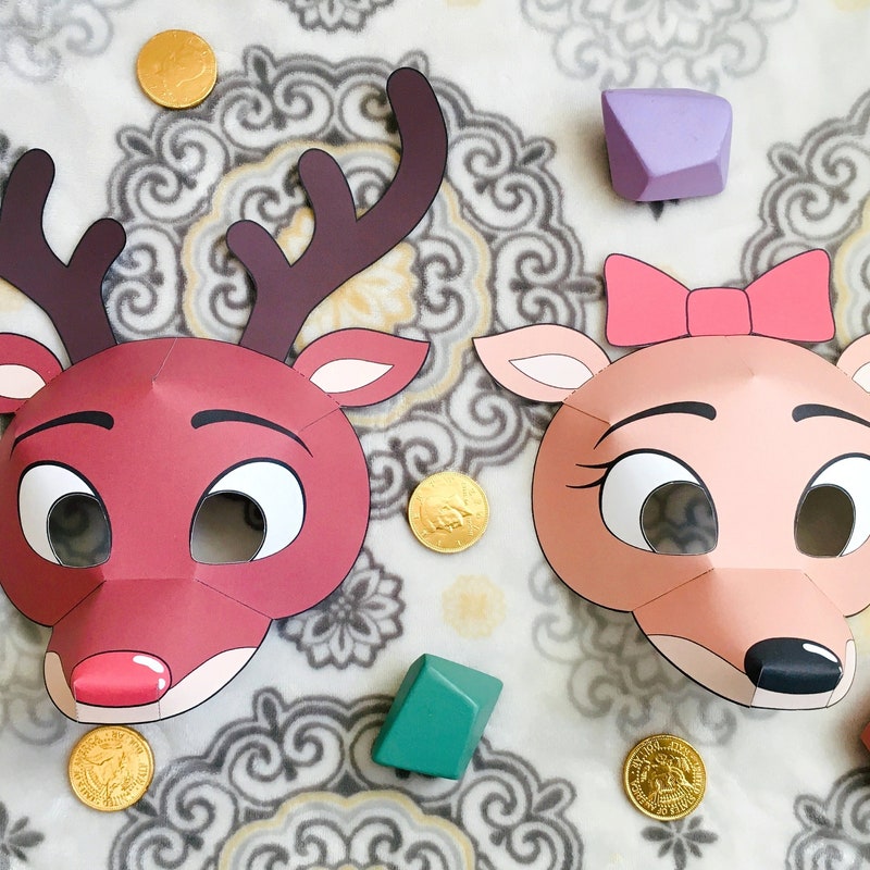 Reindeer Mask - Etsy