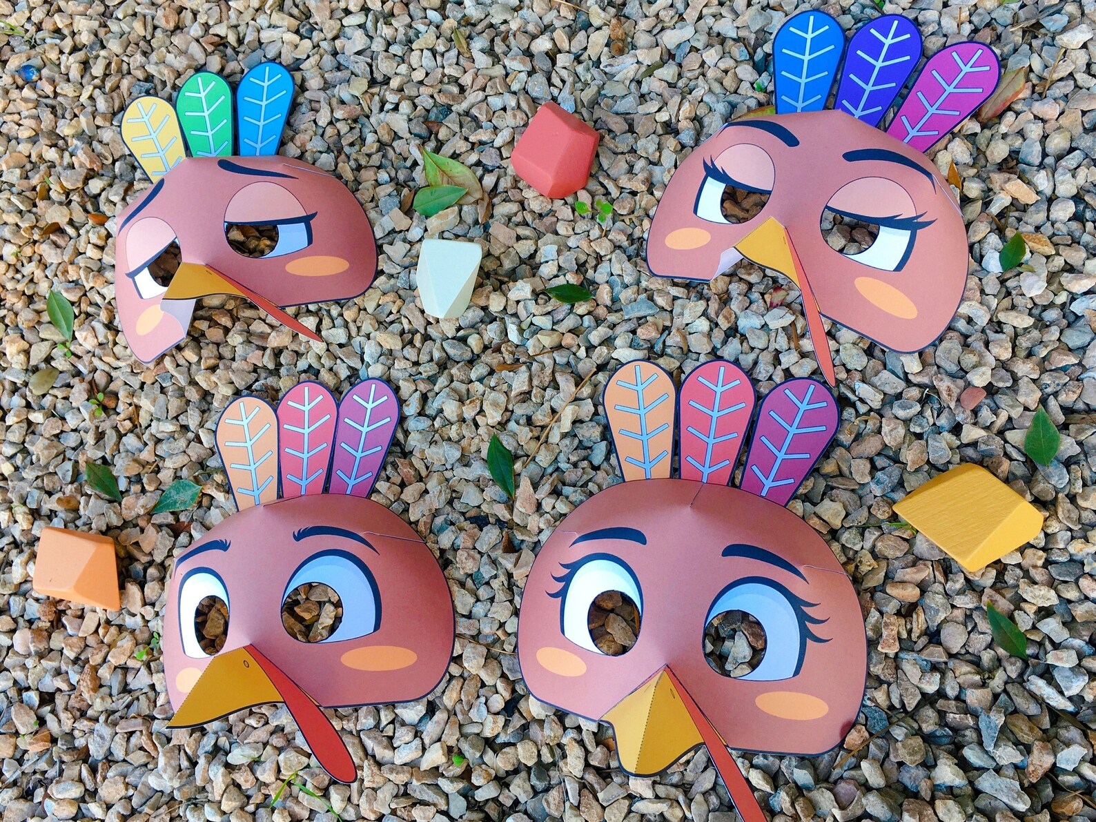 Coloring Mask 4 Printable Turkey Masks 4 Black and White | Etsy