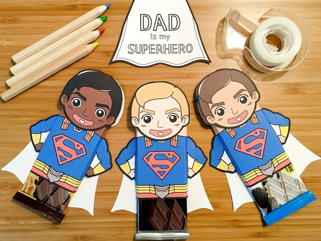10 Hershey Chocolate Bar Wrapper, Father’s Day Gift, Superhero Dad - Etsy