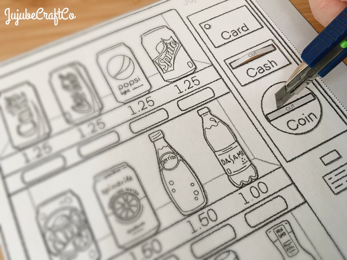 Vending Machine Coloring Page | Etsy