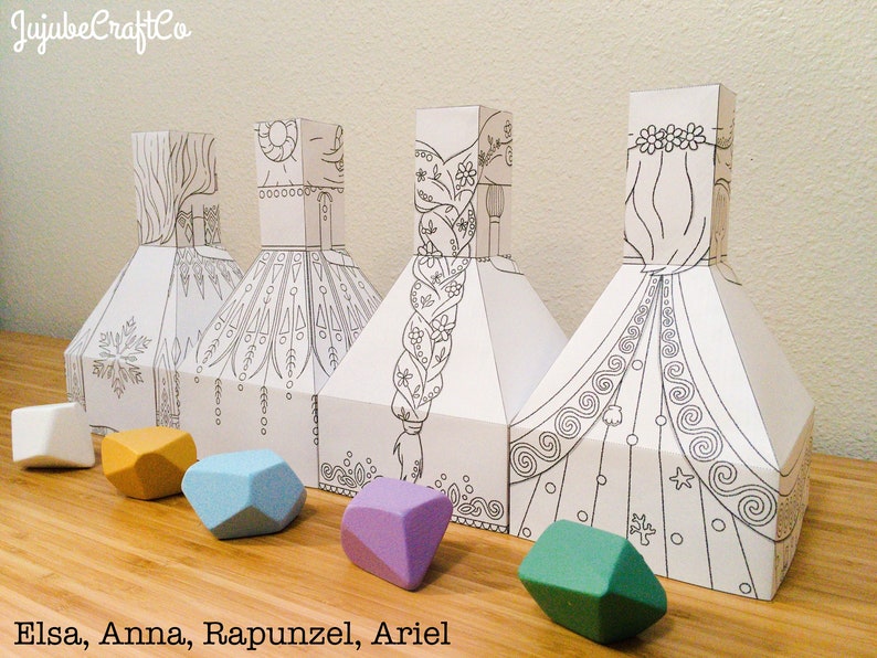 3D Coloring Page : Diseny Princesses - Etsy